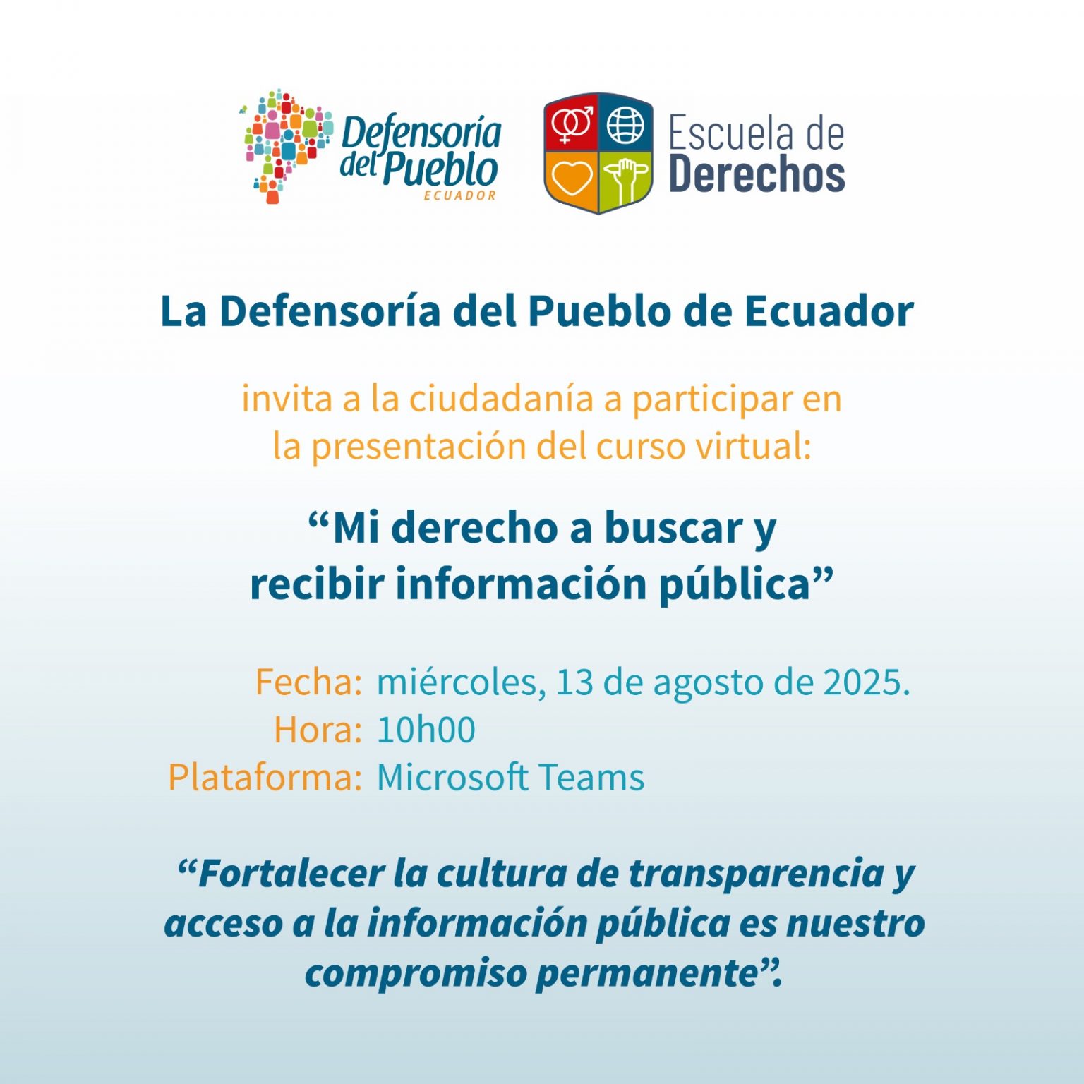 Invitación a la ciudadanía a la presentación del curso virtual: “Mi ...